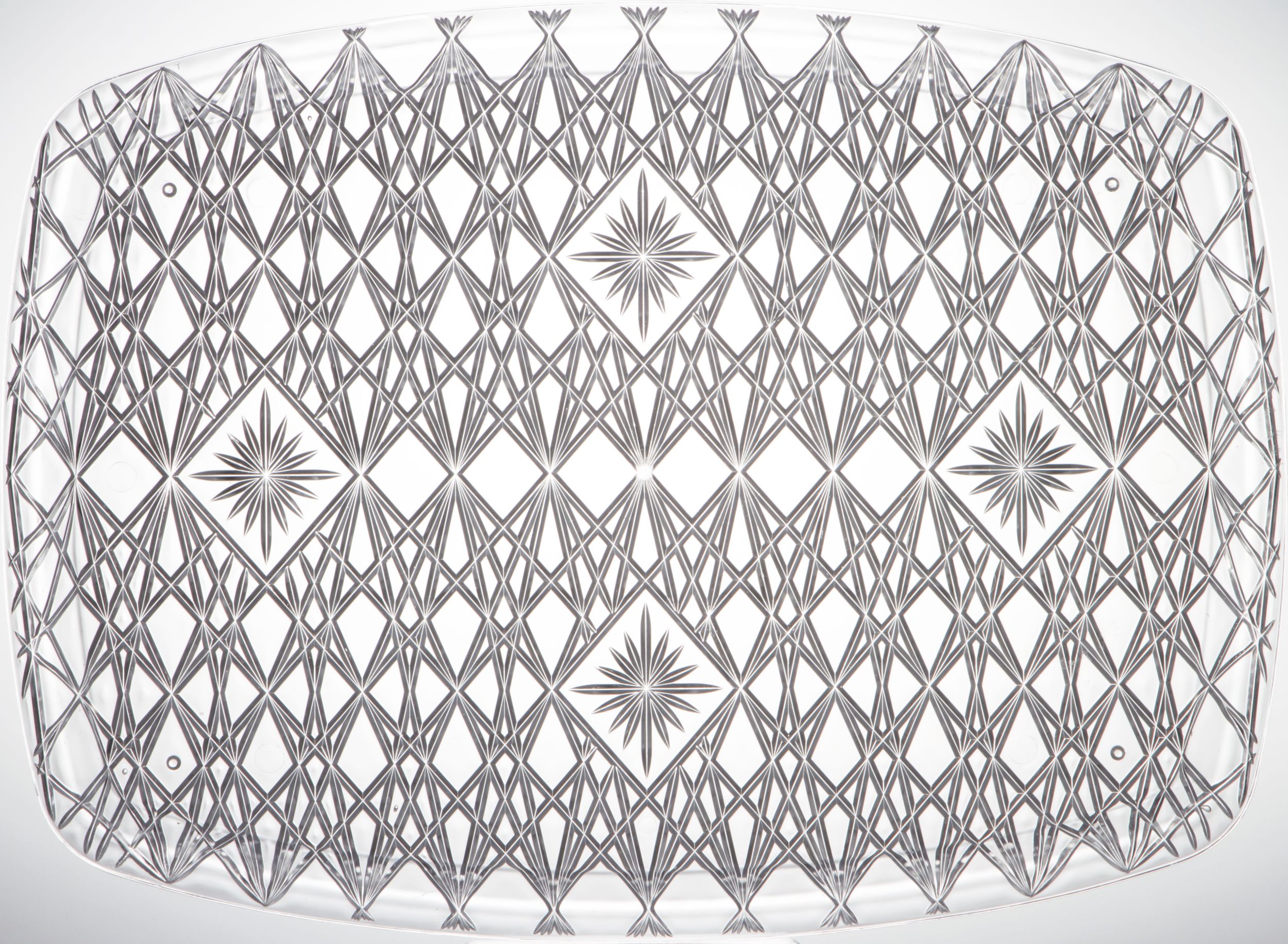 CLEAR Plastic Crystal Cut Rectangular Platter | Party City