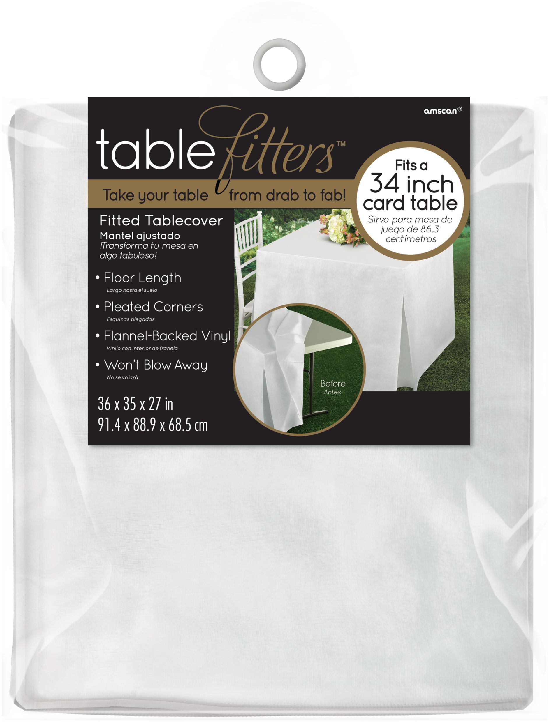 White Flannel-Backed Vinyl Fitted Table Cover | Canadian Tire