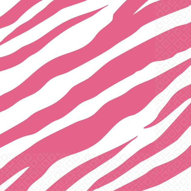 Bright Pink Zebra Print Beverage Napkins | Party City