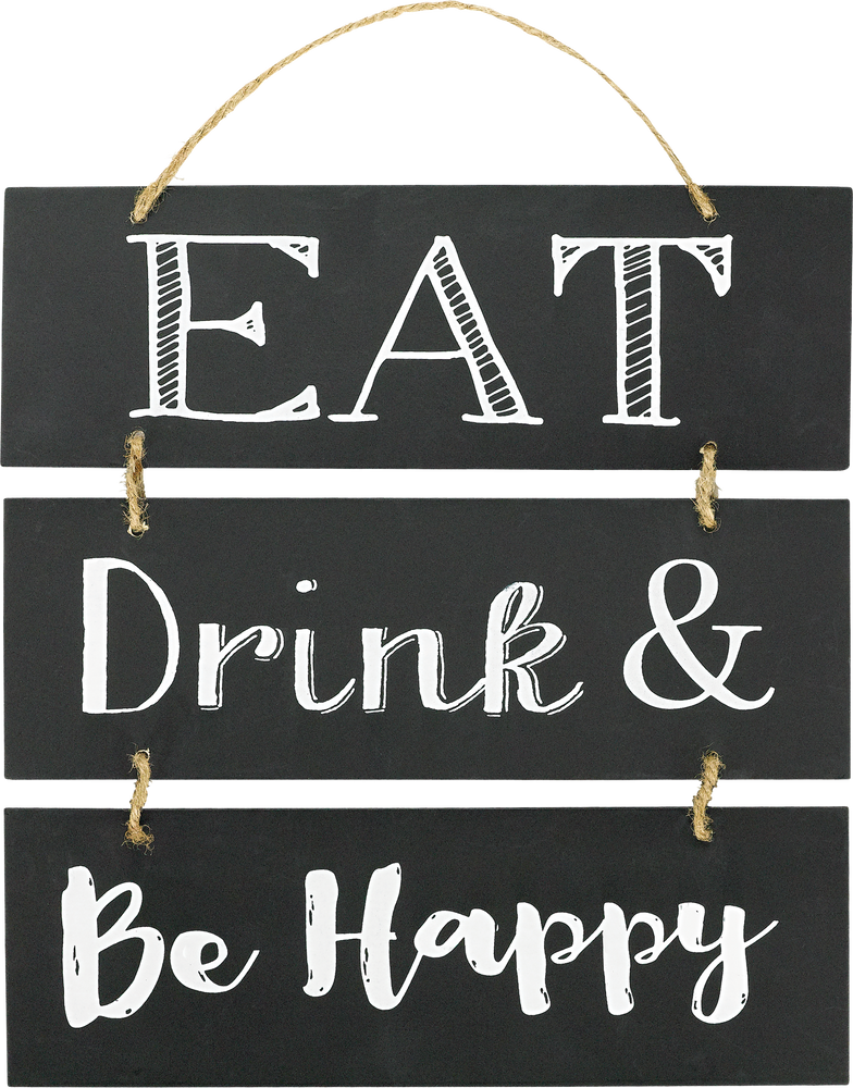Stacked Wood Eat Drink Be Happy Sign for Birthday, Party, Anniversary ...