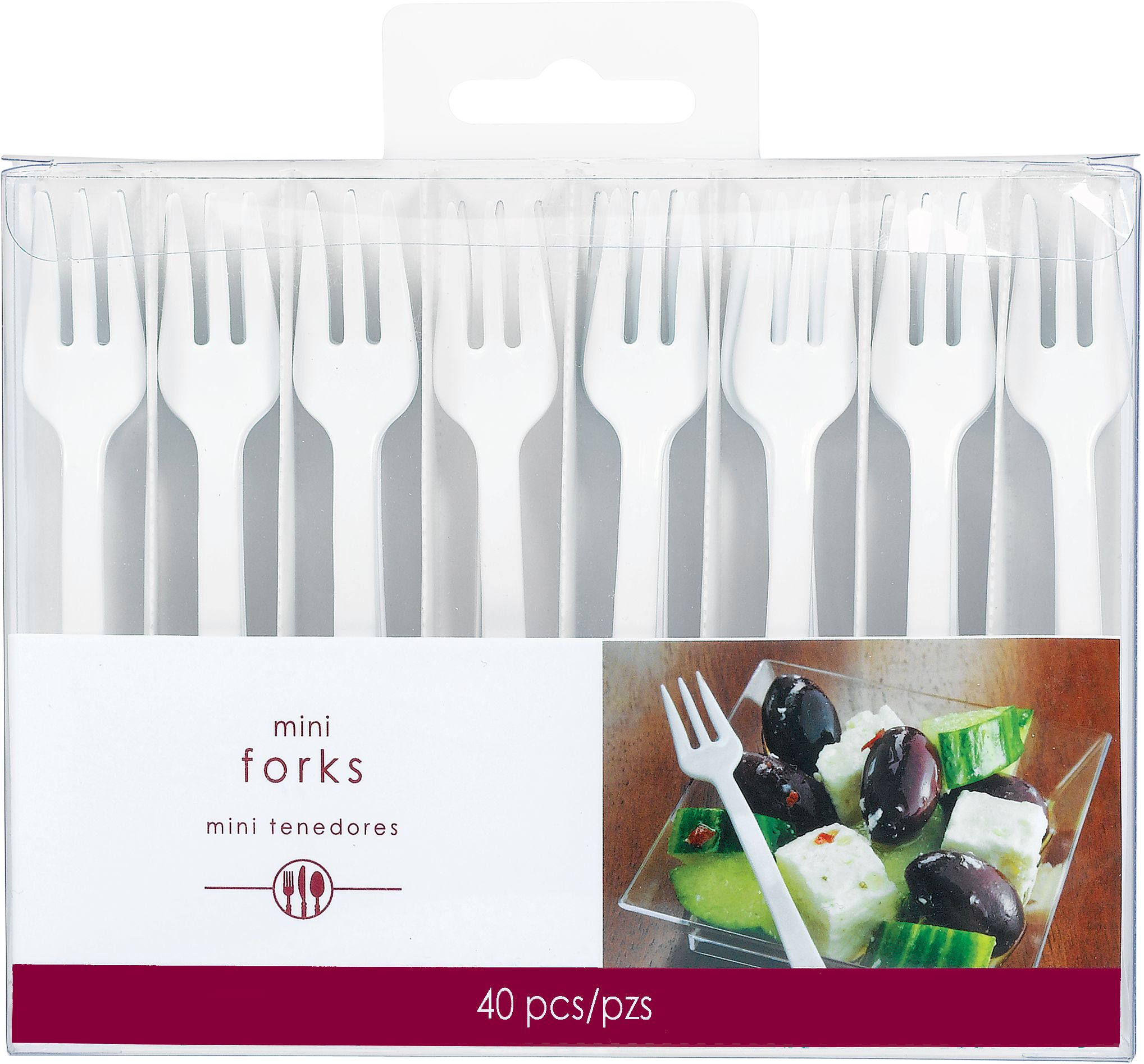 Mini White Plastic Forks, 40-pk | Party City