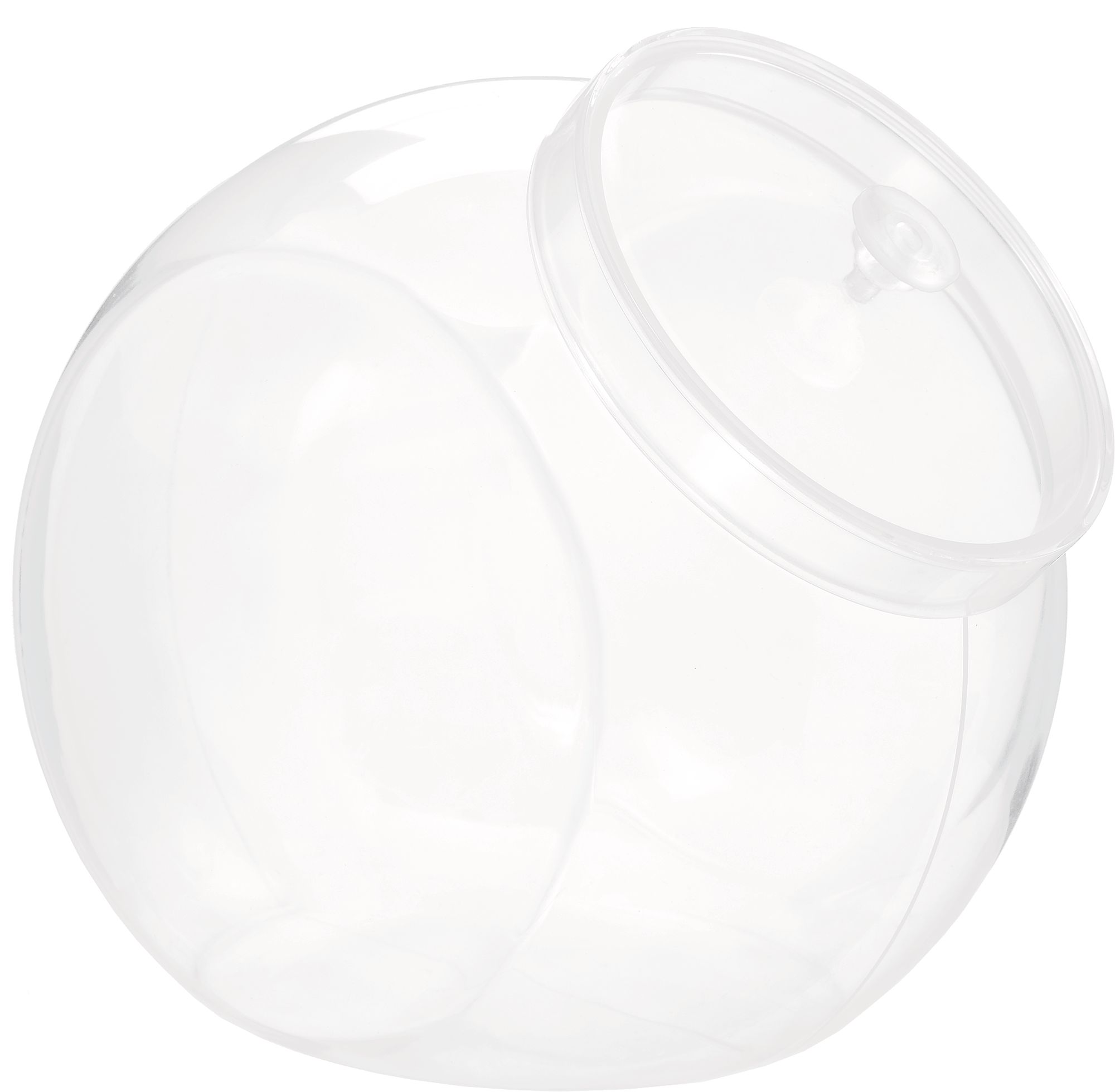 Round Plastic Reusable Candy Jar with Lid, Clear, 80-oz, for Birthday ...