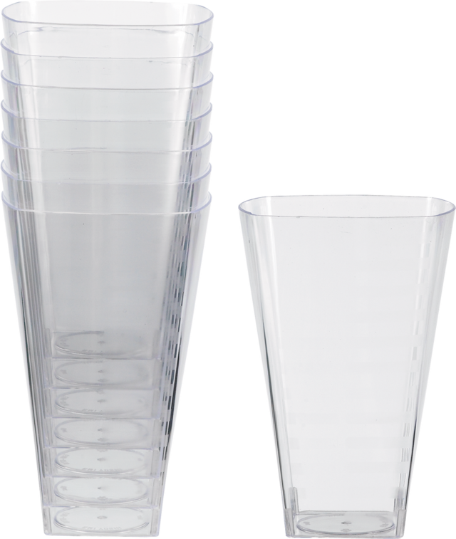 Clear Premium Plastic Square Cups, 16-oz, 14-pk | Party City