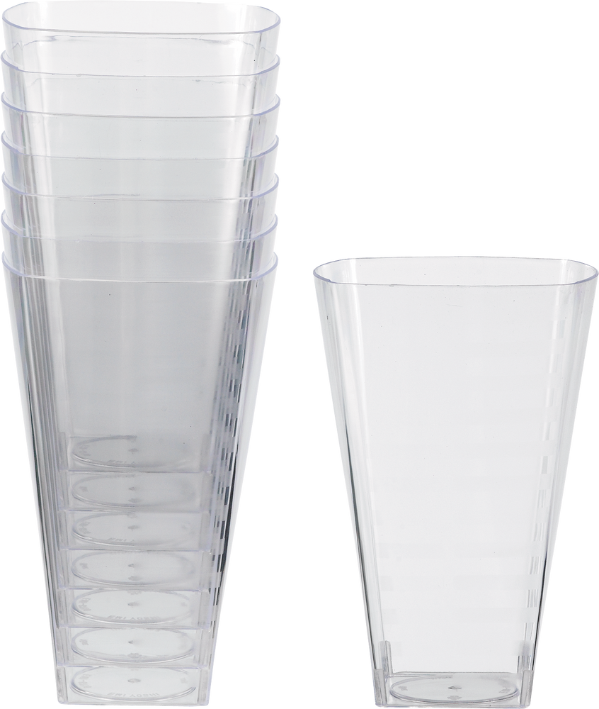 Clear Premium Plastic Square Cups, 16-oz, 14-pk | Party City
