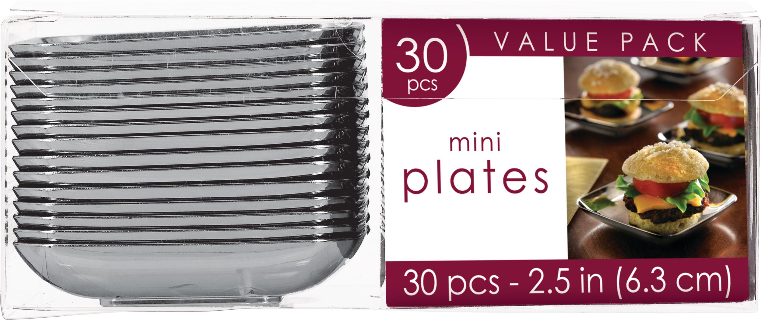Mini Silver Plastic Plates, 30-pk | Party City