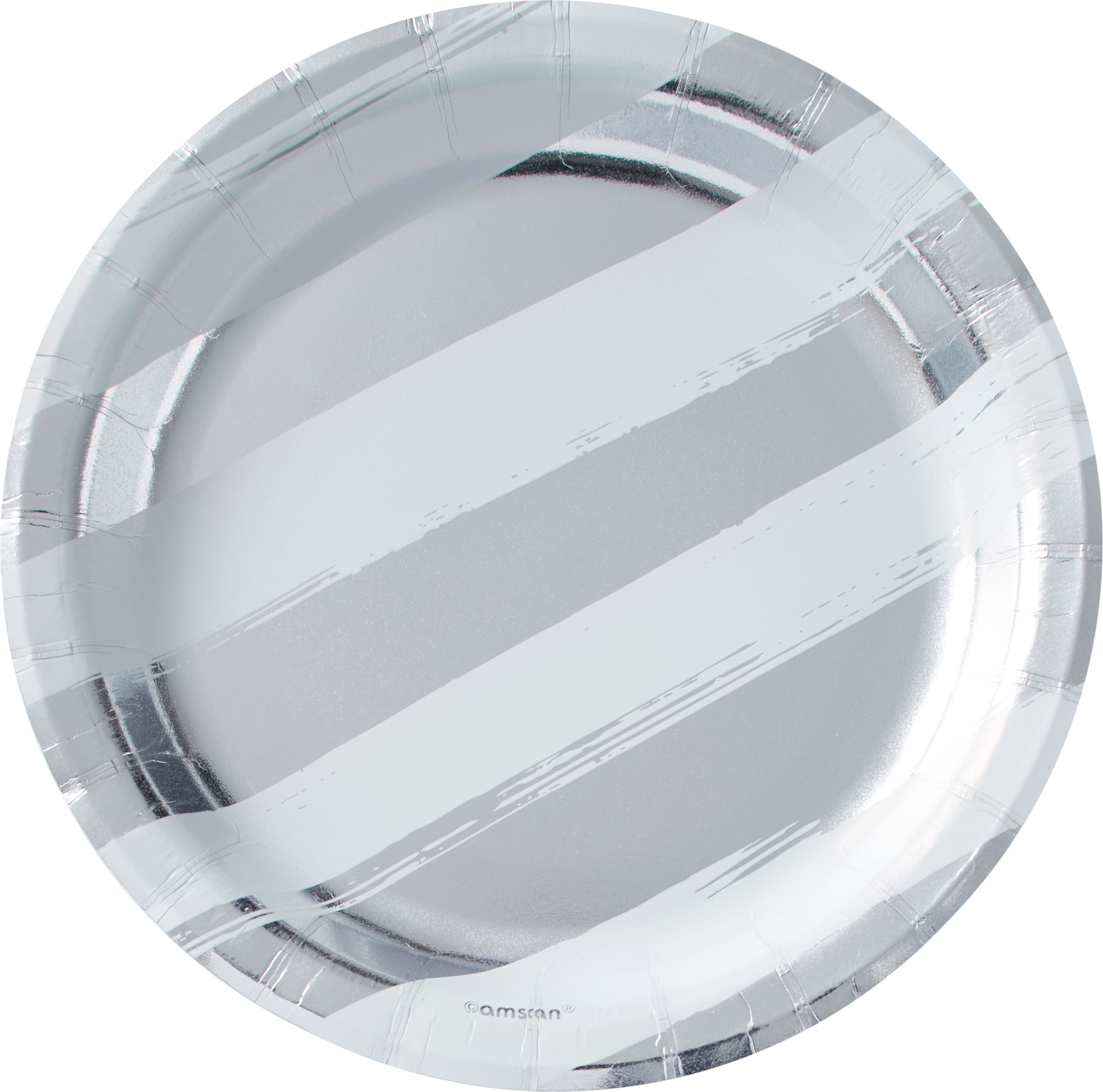 Metallic Silver Stripe Dessert Plates, 8-pk | Party City
