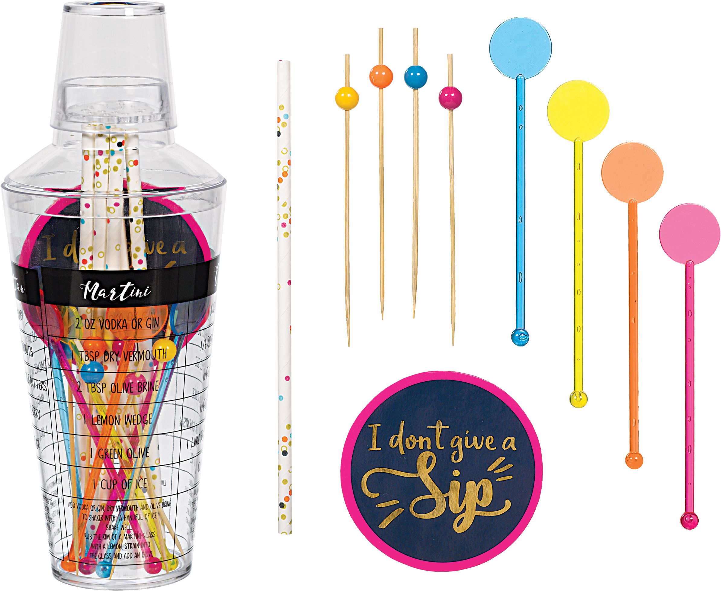 Bright Multi-Coloured Cocktail Shaker Kit | Party City