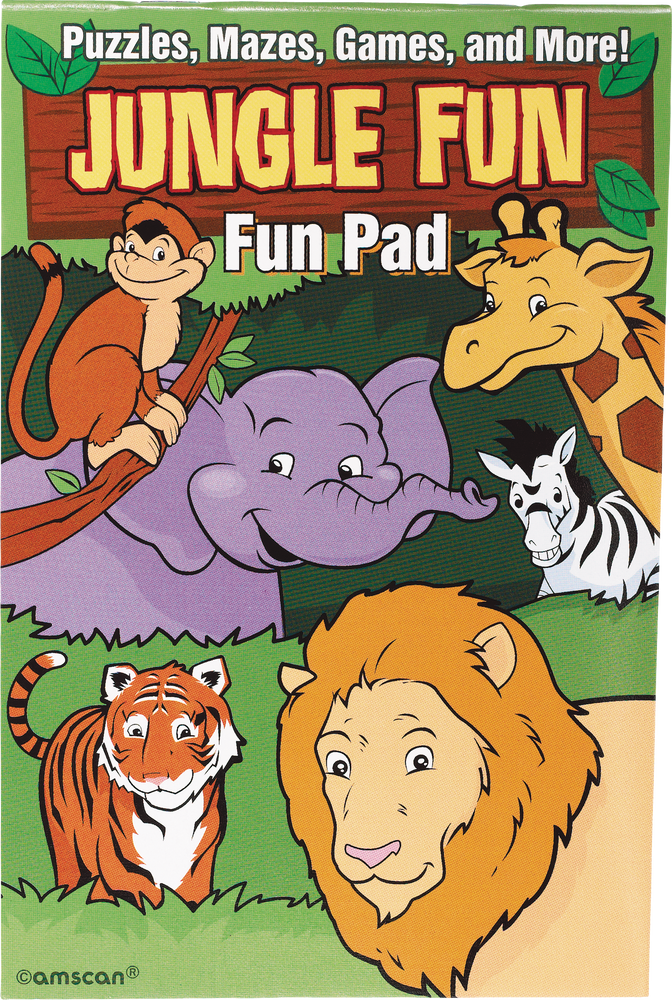 Jungle Animal Fun Activity Pads, 8-pc | Party City