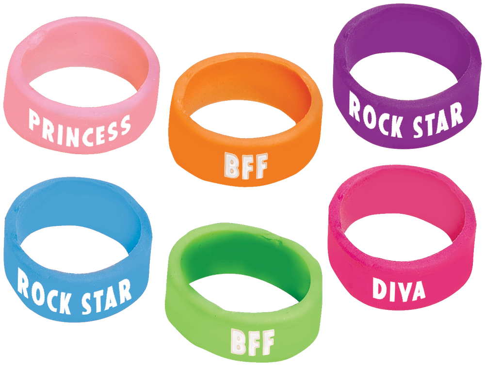 Attitude Rings, 6-pk | Party City