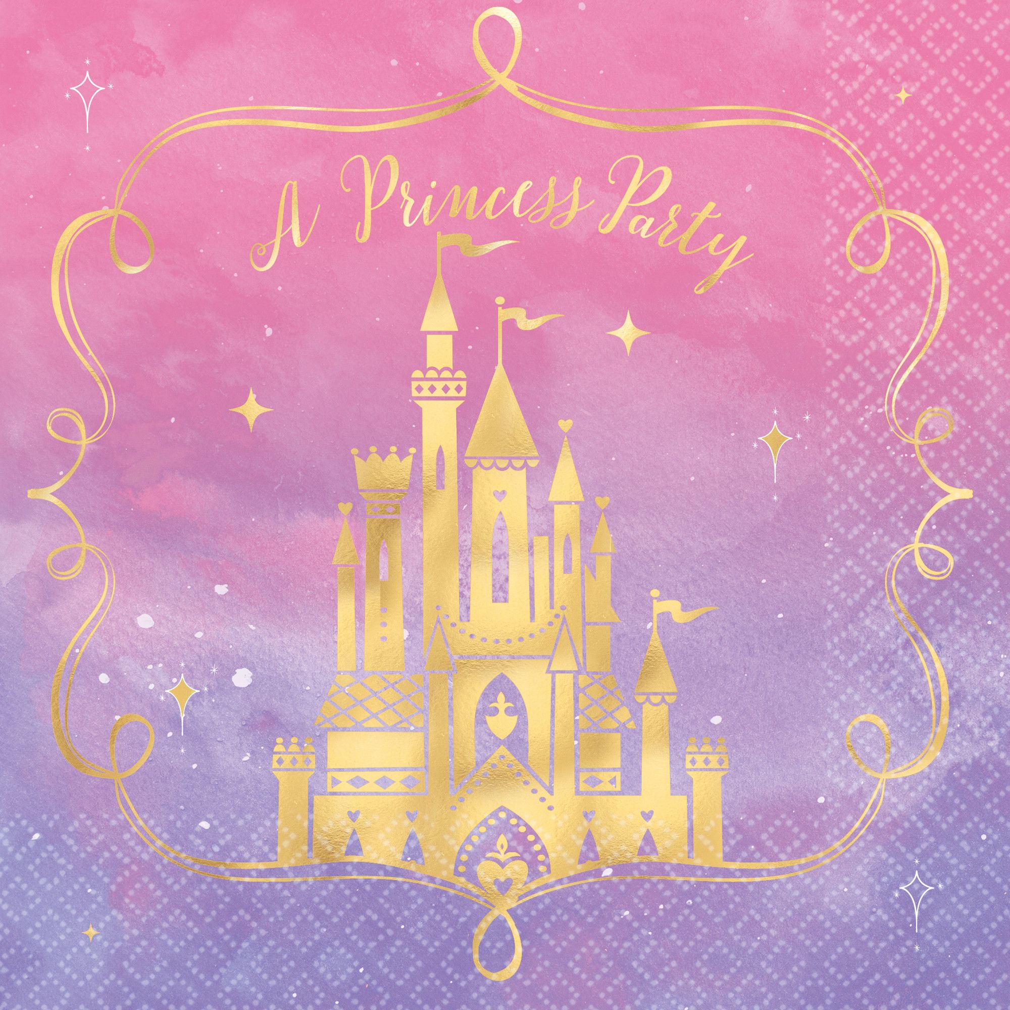 Disney Princess Once Upon A Time "A Princess Party" Castle Square Paper ...