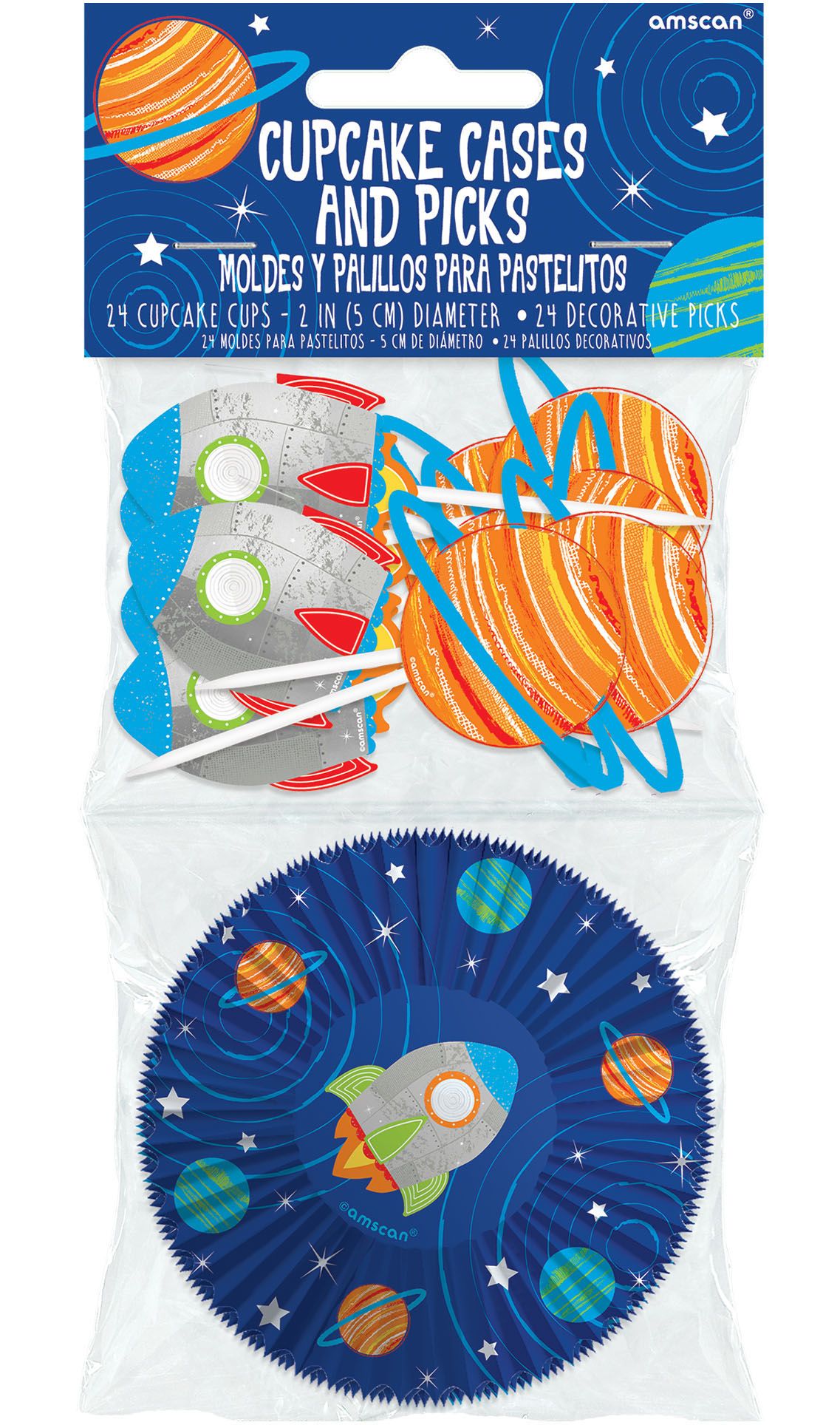 Décorations pour petits gâteaux pour fêtes d'anniversaire fusée, paq ...