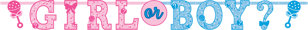 Banderoles de lettres garçon ou fille, paq. 2 | Party City
