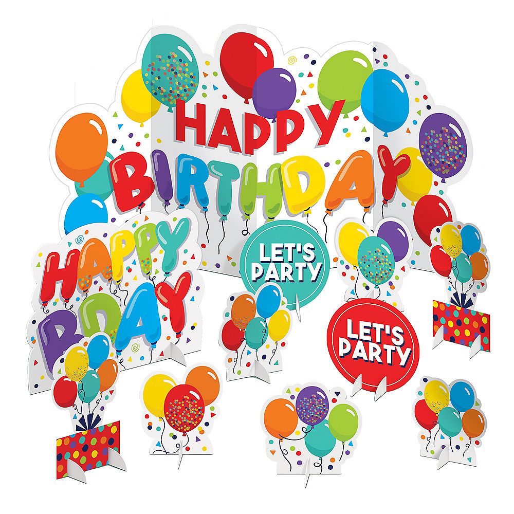 Birthday Balloons Table Decorating Kit, 11-pc | Party City