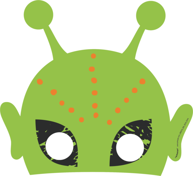 Blast Off Alien Space Paper Masks, Green/White, One Size, 8-pk ...