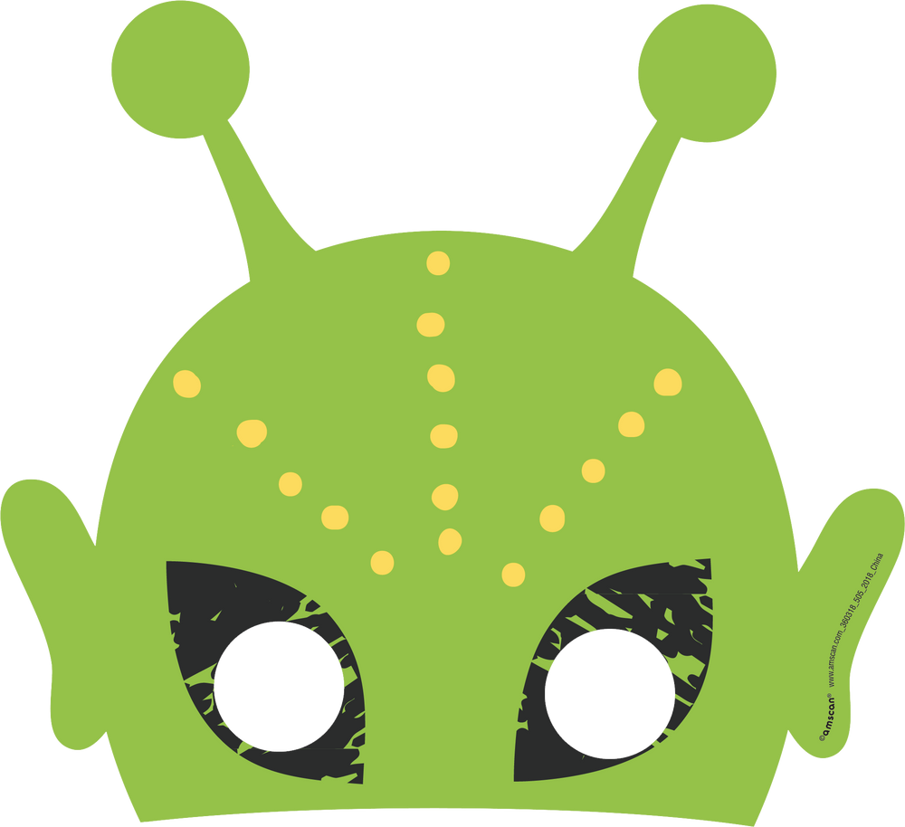 Blast Off Alien Space Paper Masks, Green/White, One Size, 8-pk ...