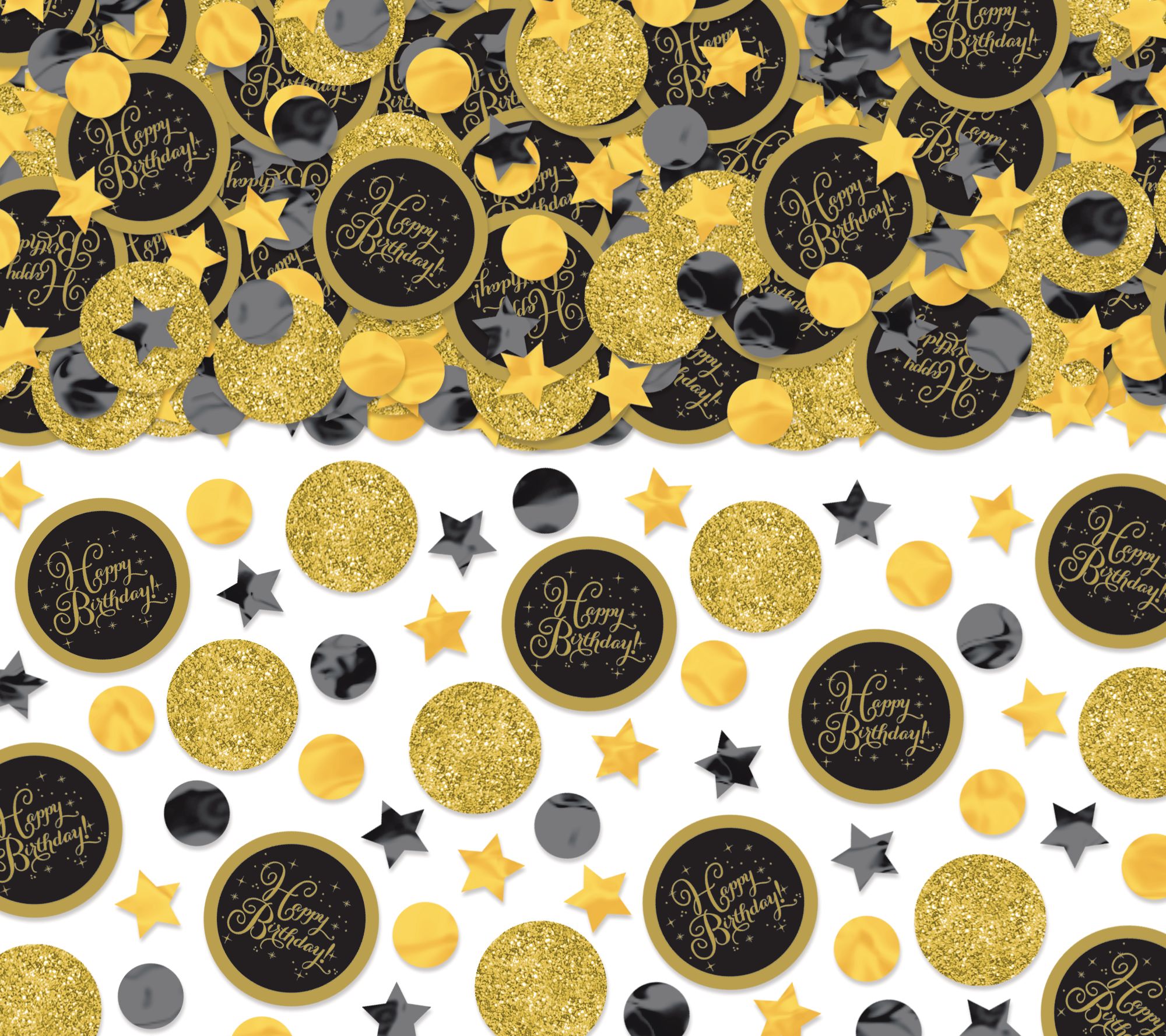 "Happy Birthday" Stars & Circles Glitter Confetti Table Scatter ...