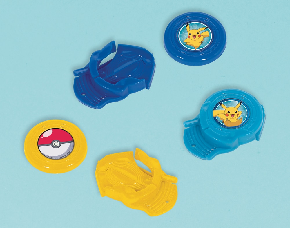 Pokémon Core Disc Shooters for Birthday Party Favours, Yellow/Blue, 12 ...