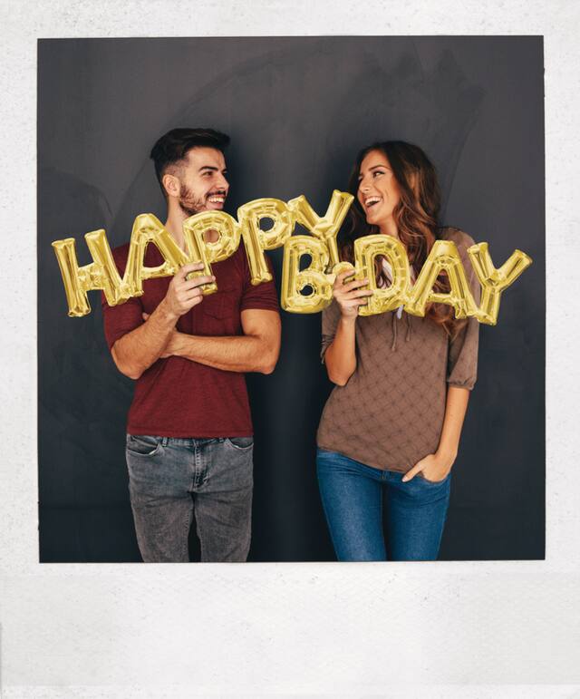 "Happy B-Day" Letters Satin Foil Balloon, Assorted Colours, 30x10-in ...