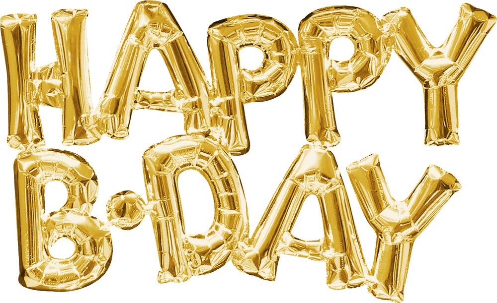 "Happy B-Day" Letters Satin Foil Balloon, Assorted Colours, 30x10-in ...