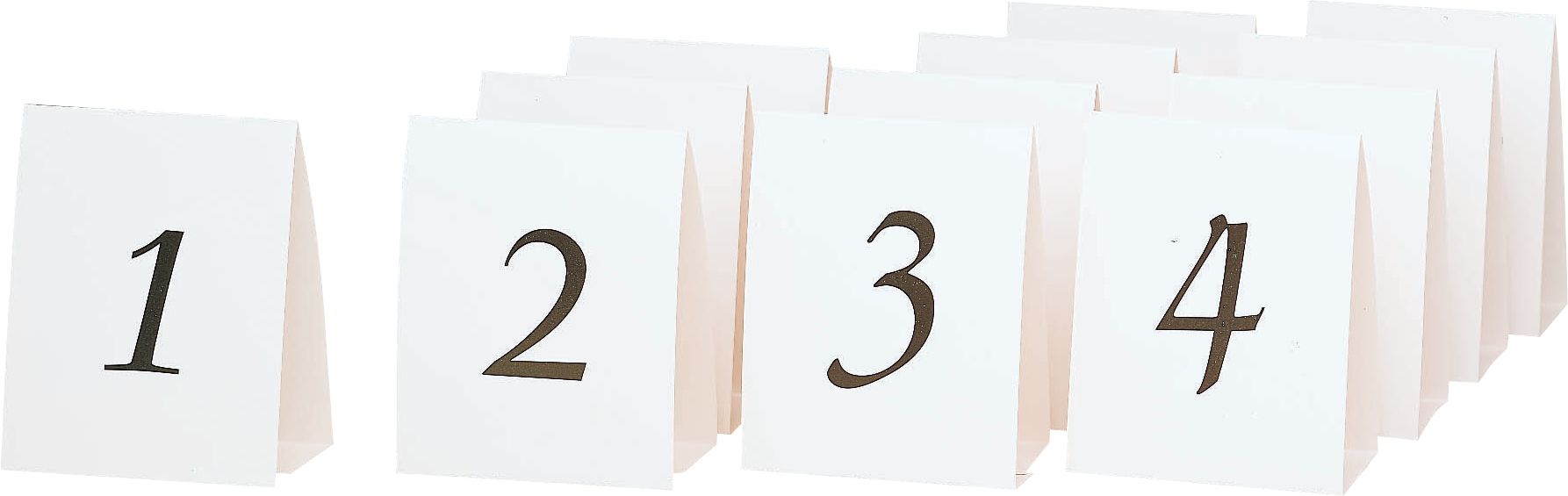 Table Number Tent Cards, White/Black, 5-in, 12-pk, for Birthday ...