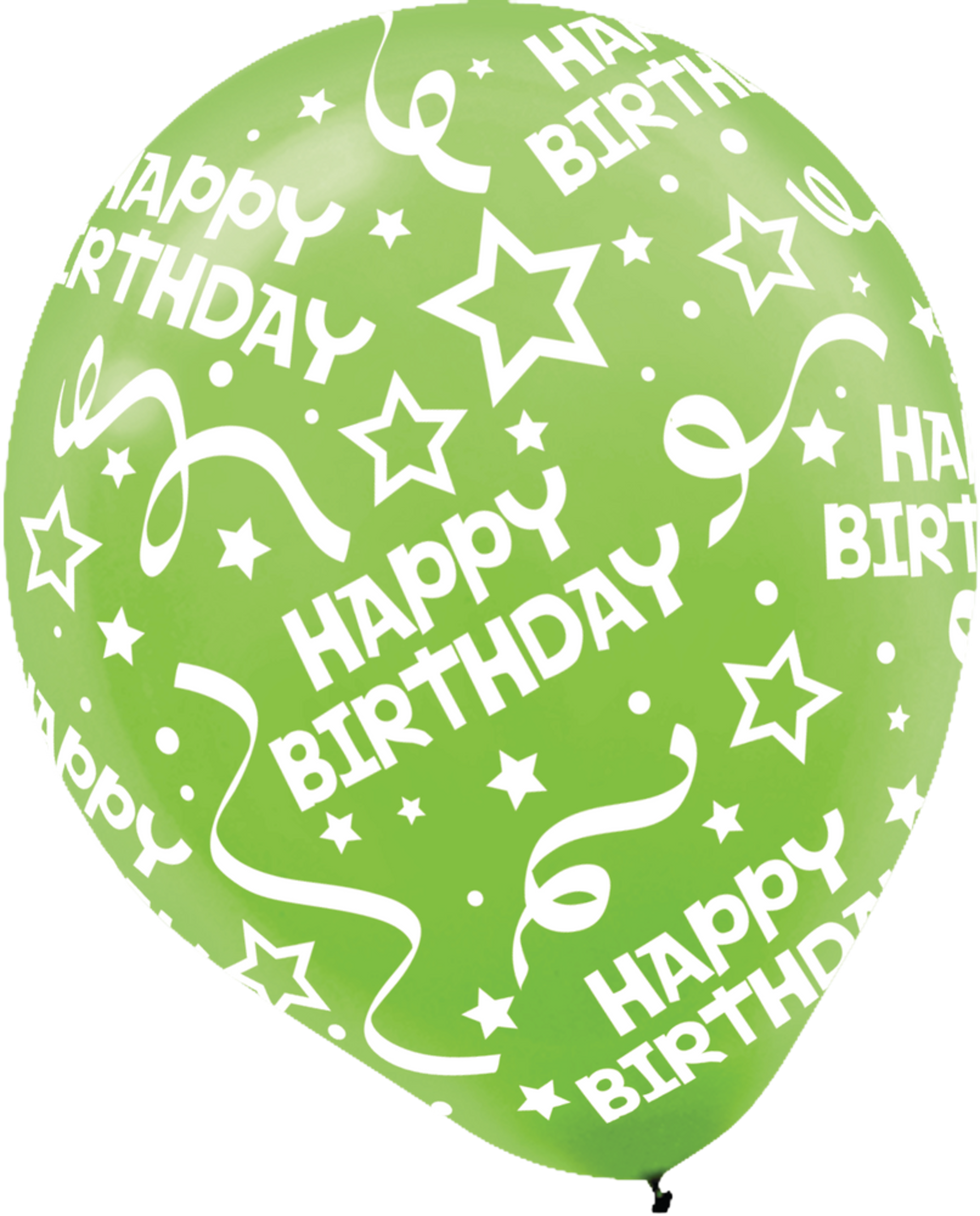 "Happy Birthday" Round Latex Balloons, Pink/Green/Blue/Yellow/Orange ...