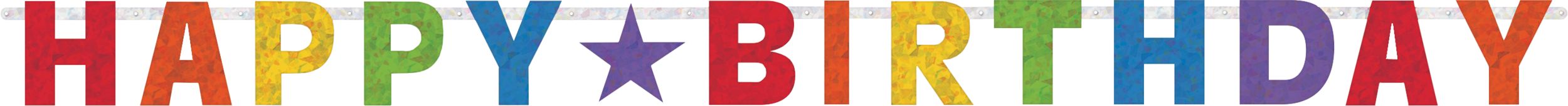 Prismatic Rainbow Happy Birthday Letter Banner | Party City