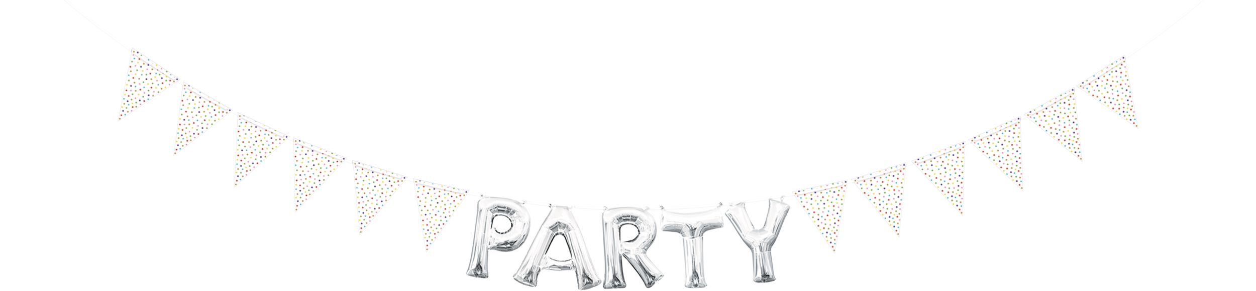 Create-Your-Own Rainbow Polka Dots Pennant Banner | Party City