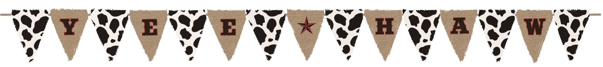 Western "Yee Haw" Pennant Hanging Garland Banner Decoration, Black ...