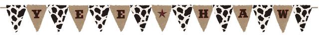 Western "Yee Haw" Pennant Hanging Garland Banner Decoration, Black ...