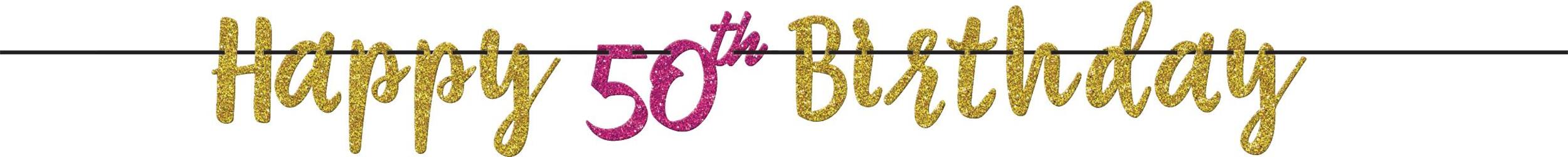 Glitter 50th Birthday Letter Banner | Party City
