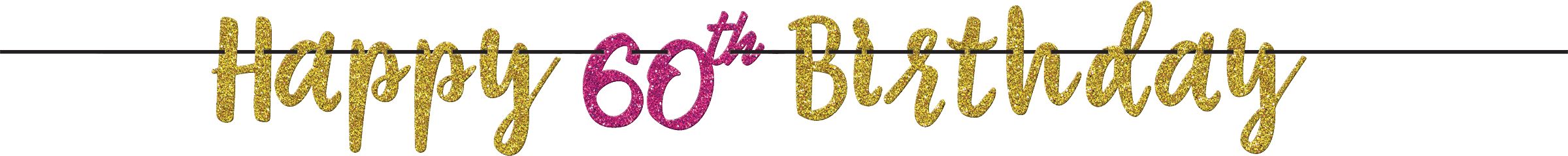 Glitter 60th Birthday Letter Banner | Party City