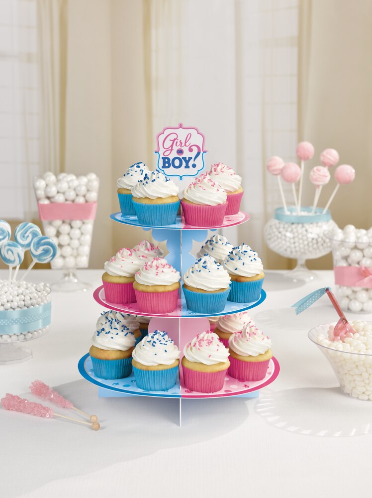 Girl or Boy Gender Reveal Cupcake Stand | Party City