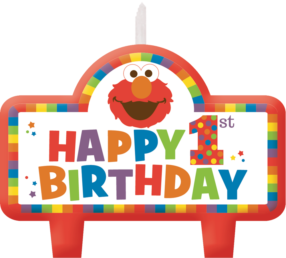 Sesame Street Elmo "Happy 1st Birthday" Candles, 4-pk | Party City