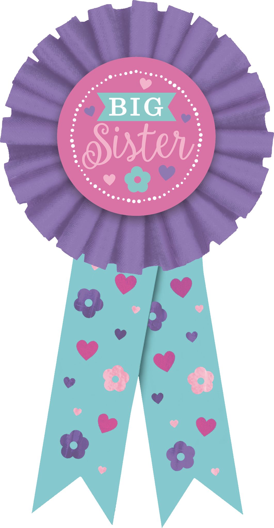 "Big Sister" Award Ribbon, Purple/Blue, One Size, Wearable Accessory ...