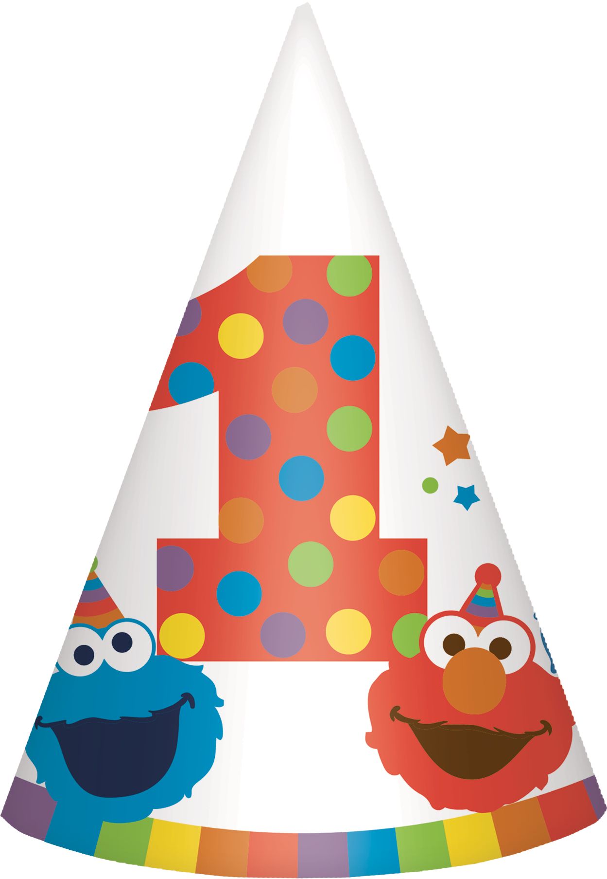 Sesame Street "1" Elmo & Cookie Monster Cone Party Hats, Multi-Coloured ...