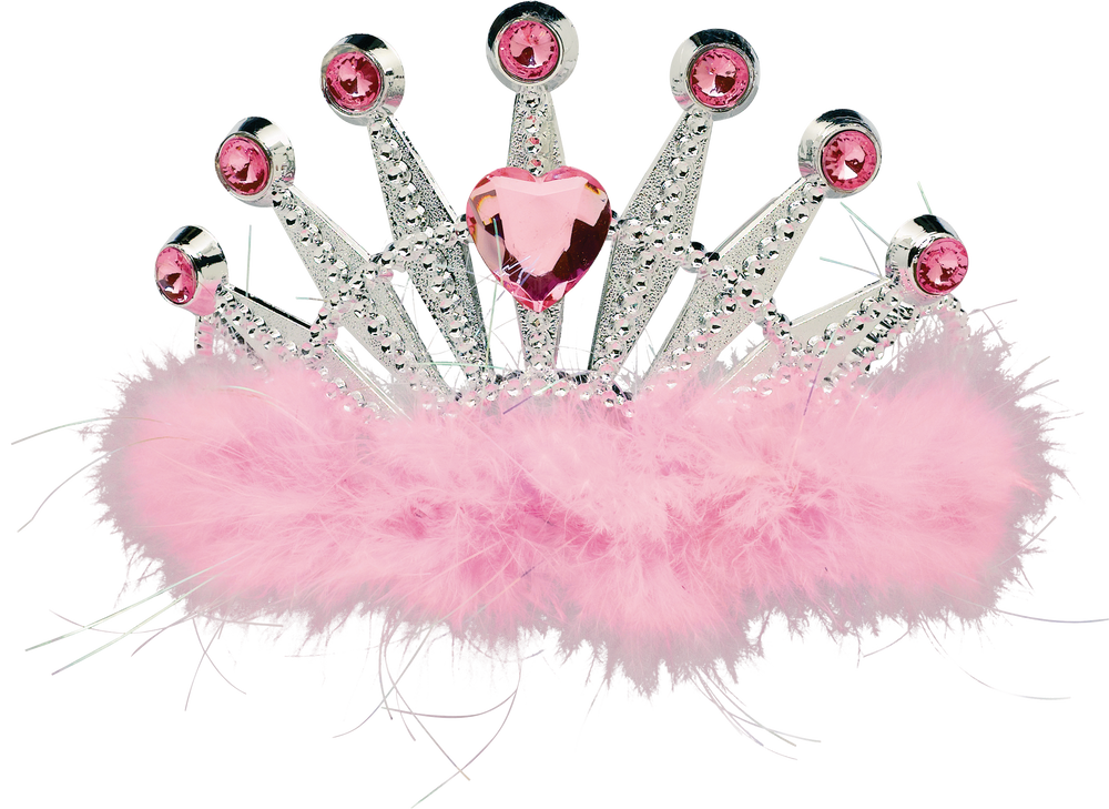 Pink Marabou Heart Gem Tiara | Party City