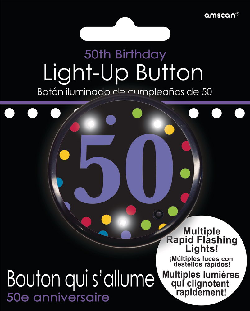 Milestone 50th Birthday Flashing Light Button | Canadian Tire