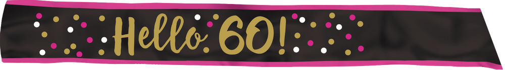 60th Birthday Sash, Pink/Gold | Party City