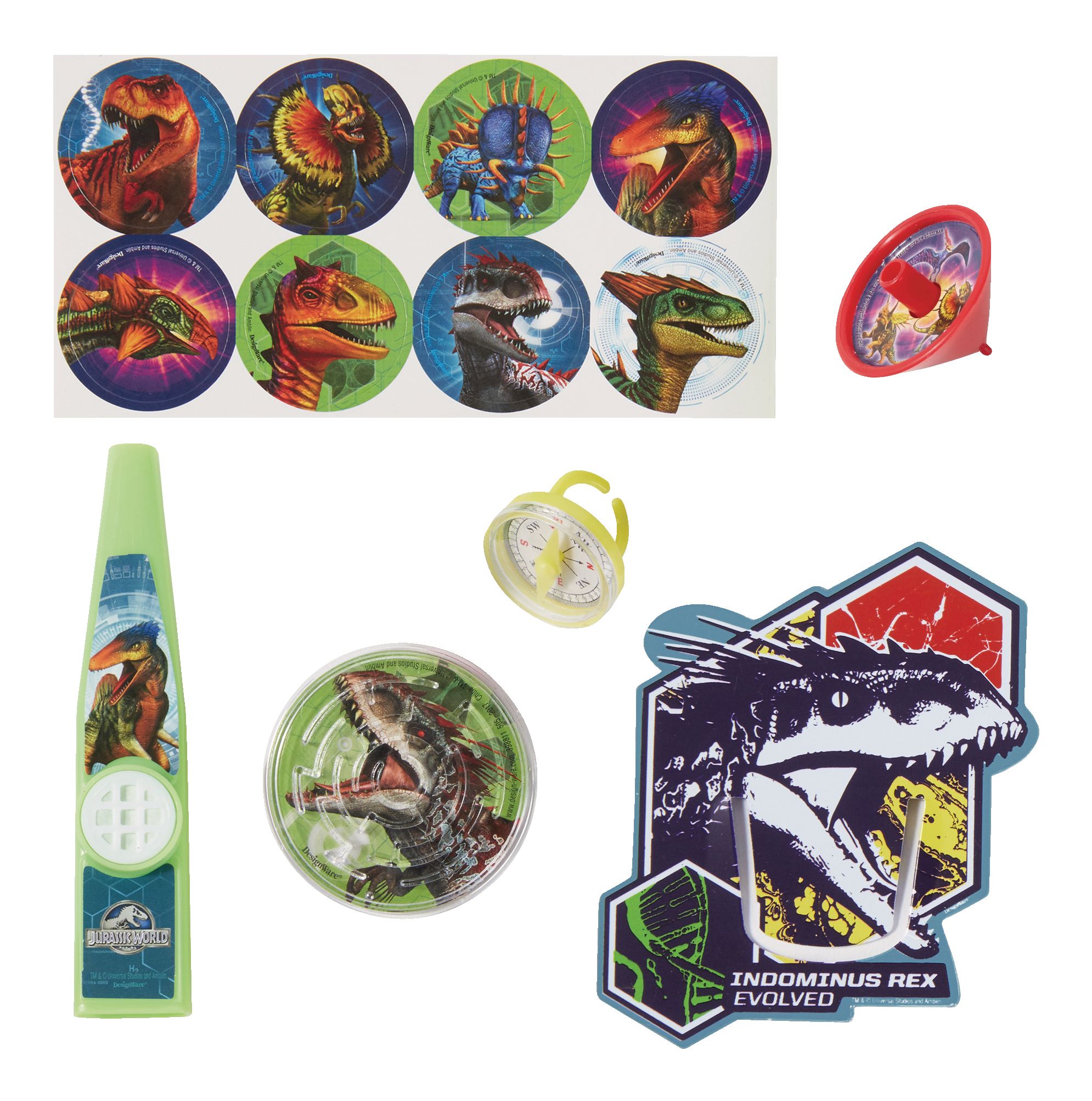 Jurassic World Dinosaur Mega Mix Party Favour Pack, Green/Blue, 48-pk ...