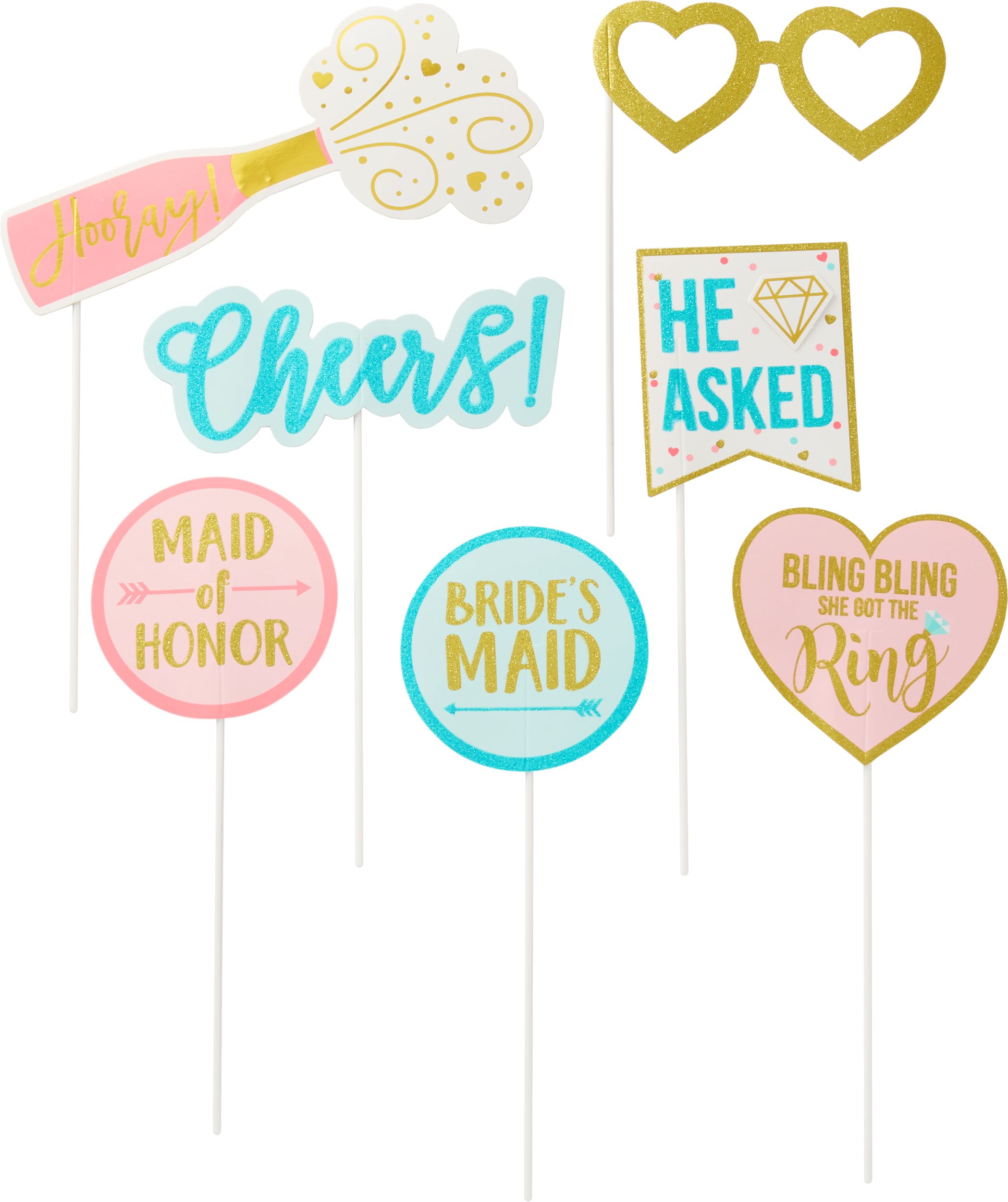 "Love" Photo Booth Sign Props, Gold, 4-in, 21-pk, for Bridal Shower ...