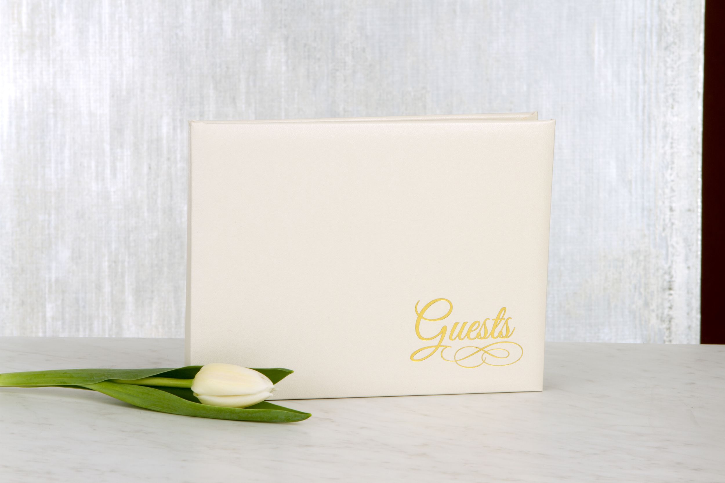 "Guests" Guest Book, Ivory, 50 Sheets, for Wedding | Party City
