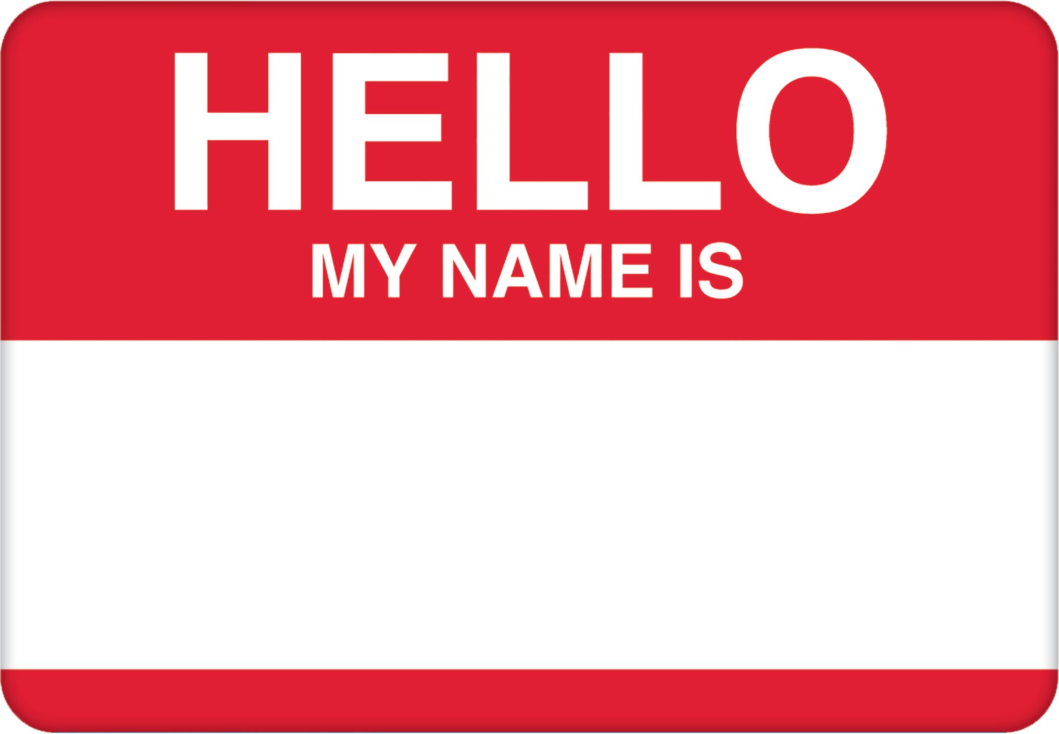 Red Border Hello Name Tags, 100-pk | Party City