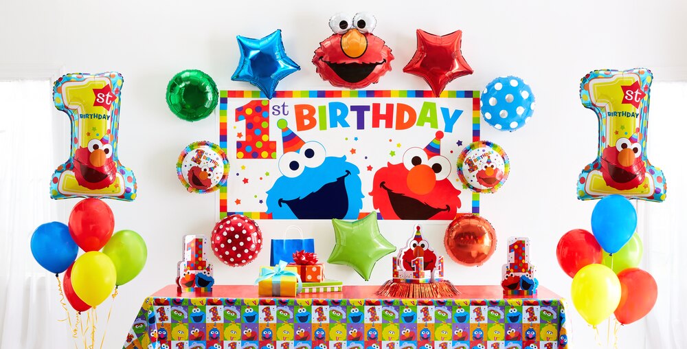 Sesame Street Elmo 1st Birthday Party Square Lunch Plates, 8-pk ...