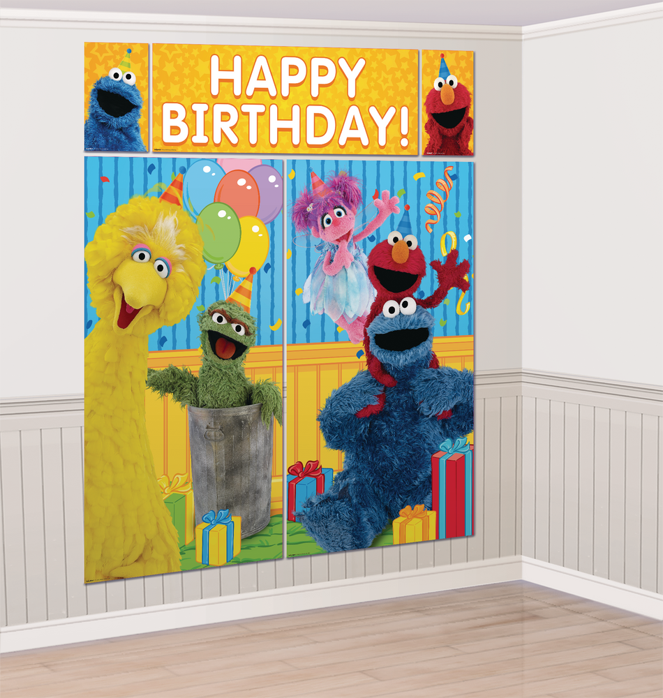Sesame Street Scene Setter Birthday Party Decoration with Photo Booth ...