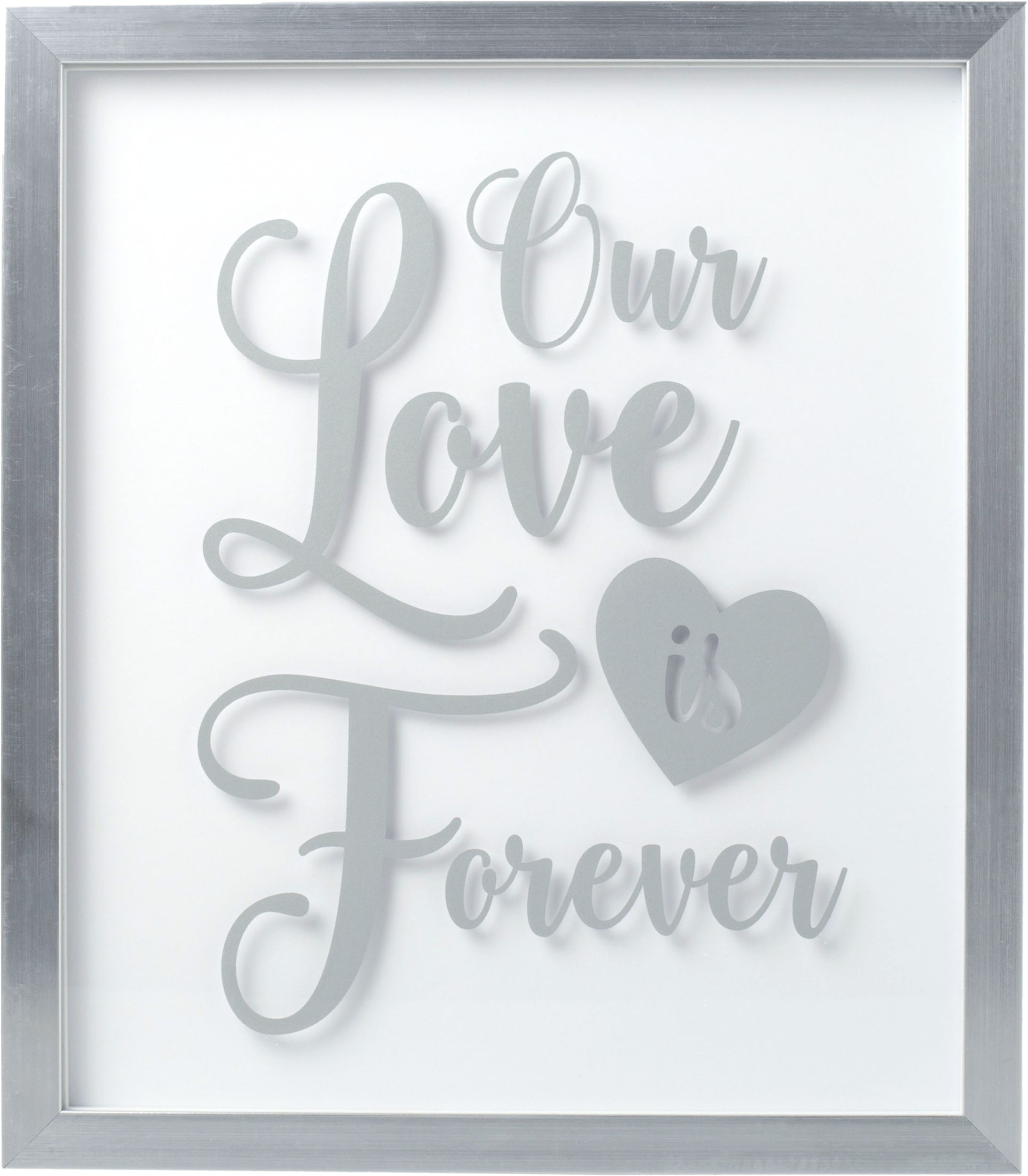 "Our Love is Forever" Guest Signature Frame Decoration, Silver/White ...