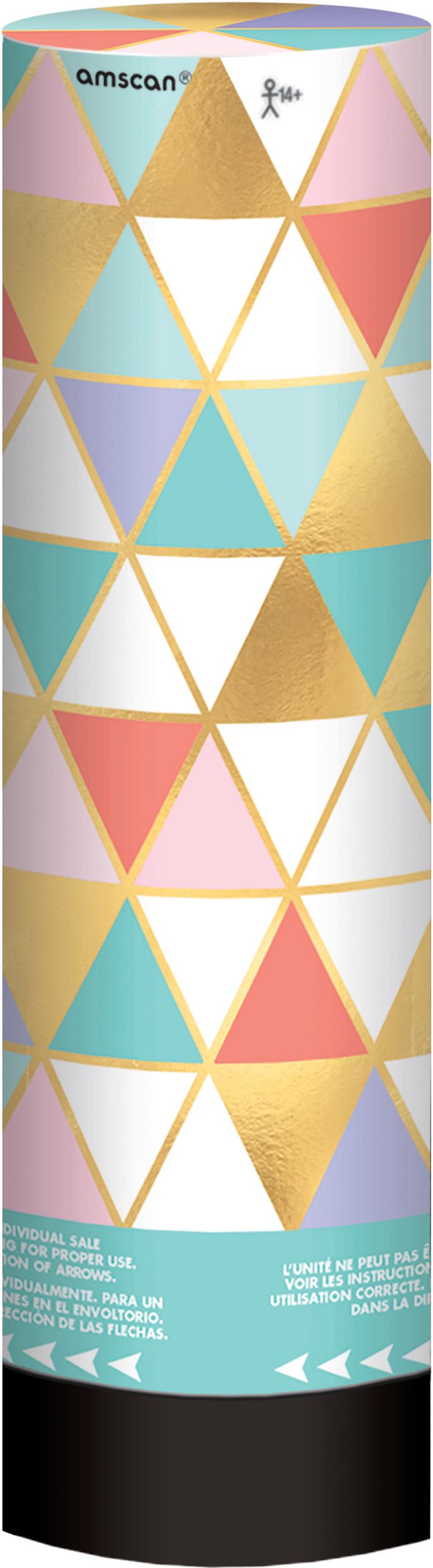 Metallic Confetti Cannon Poppers, Gold/Pastel, 2-pk, for Birthday Party ...