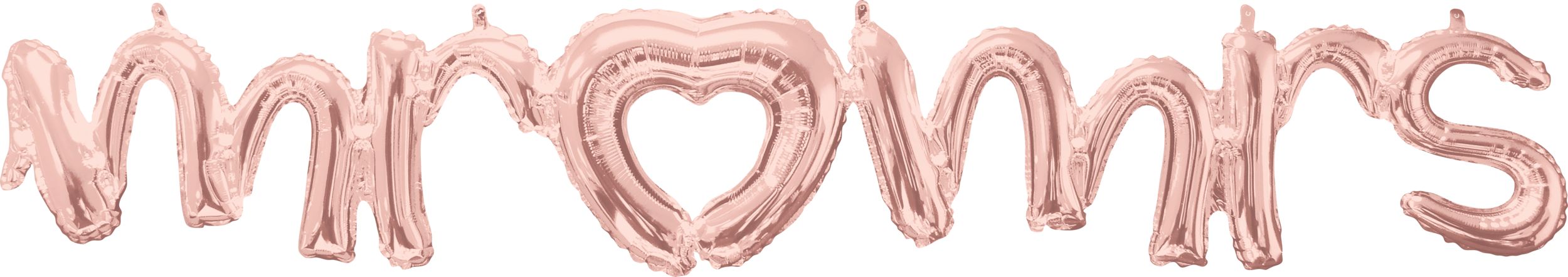 "Mr and Mrs"Cursive Letters Satin Foil Balloon, Rose Gold, 59x10-in ...