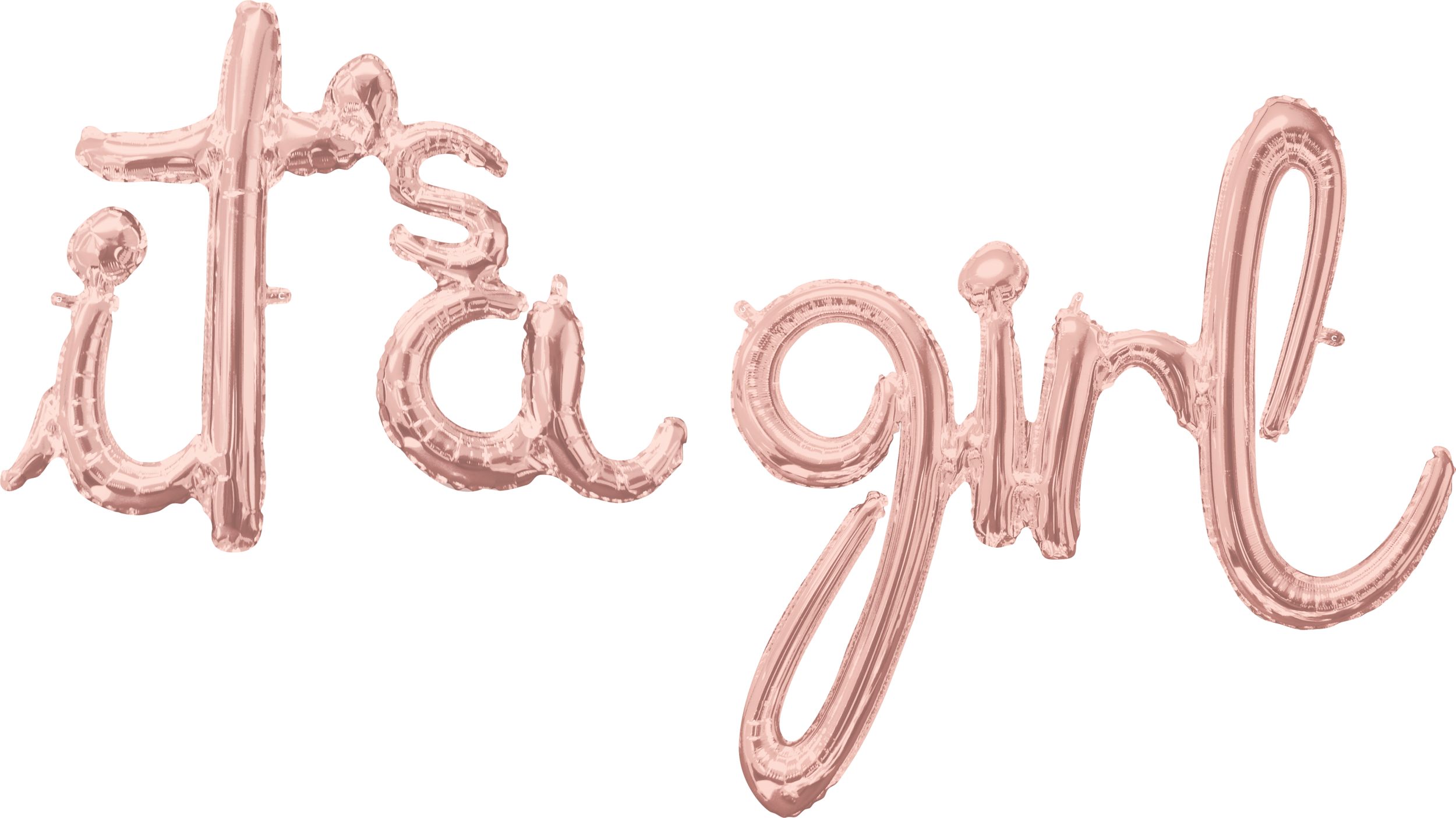 "It's a Girl" Cursive Letters Satin Foil Balloon, Rose Gold, 56x30-in ...