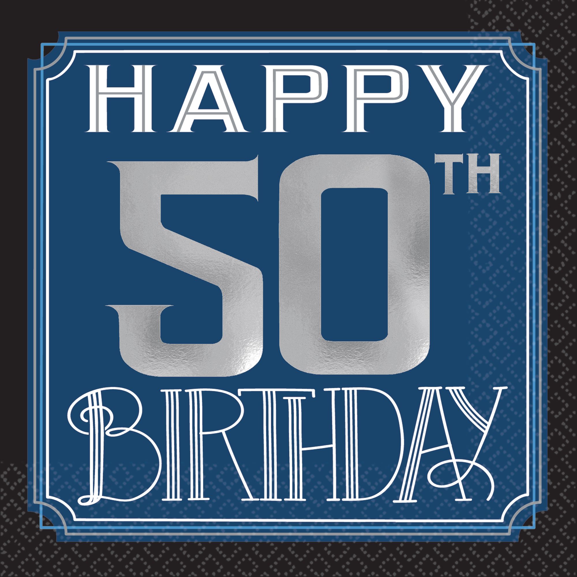 Vintage Happy Birthday 50th Birthday Beverage Napkins, 16-pk | Party City