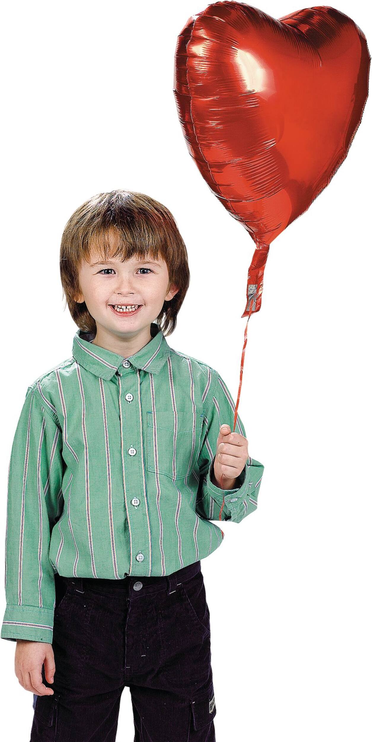 Heart Satin Foil Balloon, Red, 17-in, Helium Inflation & Ribbon ...